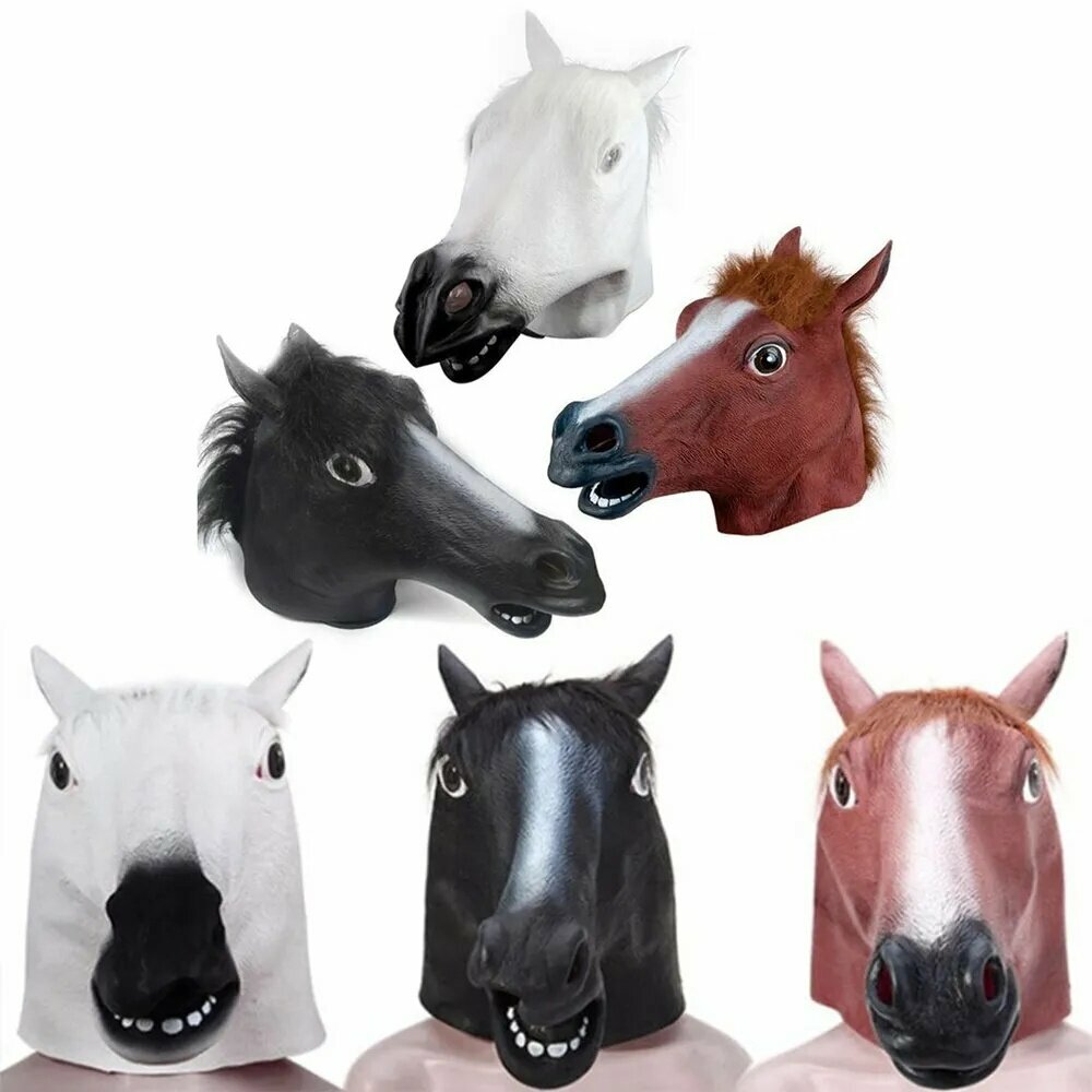 Головной Убор-Маска с Лошадиной головой на Хэллоуин-Голова Белой Лошади