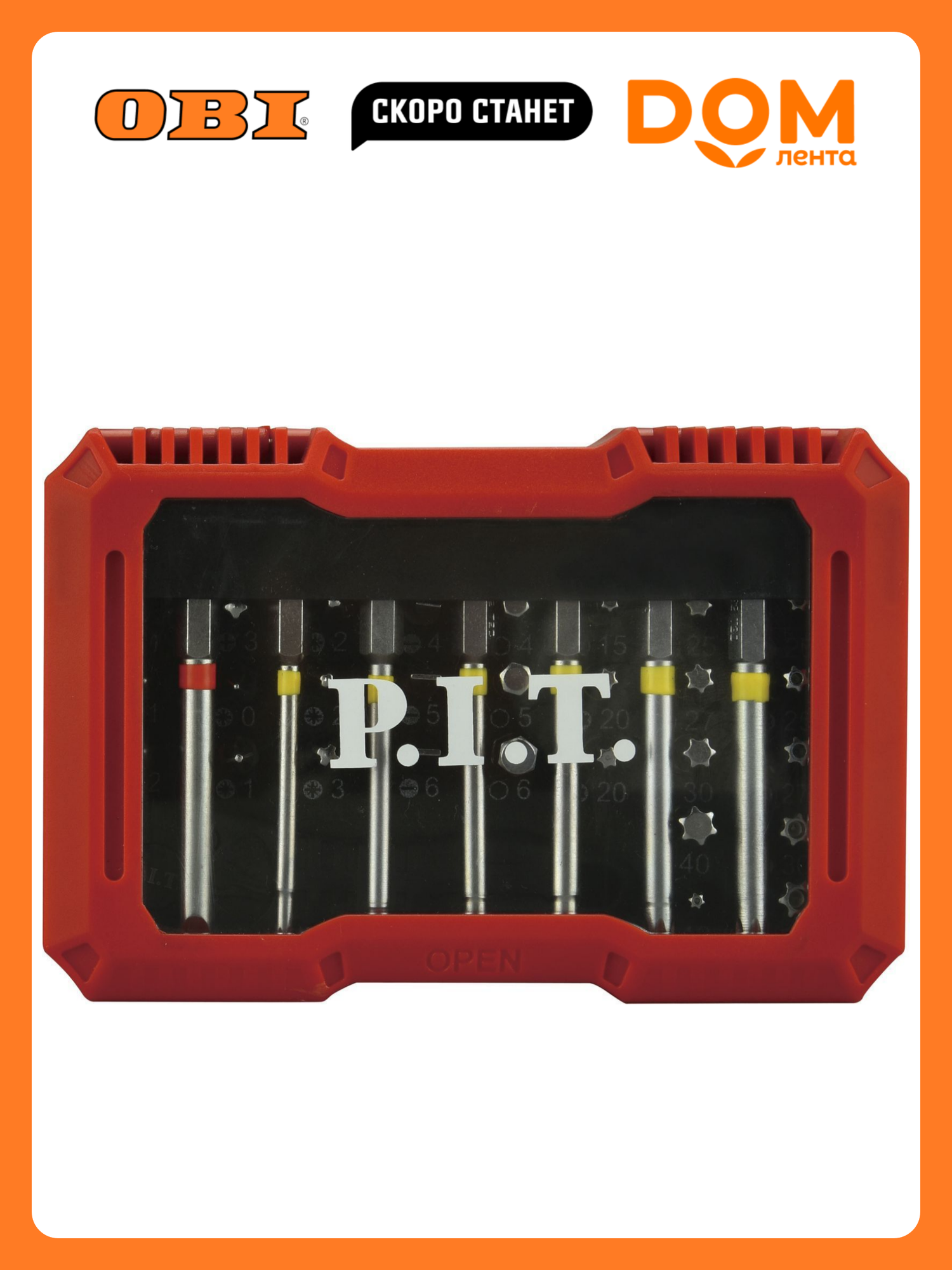 Набор бит P.I.T. ASET04-0046, 46 шт, односторонние, 1/4", шлиц, звезда, шестигранник