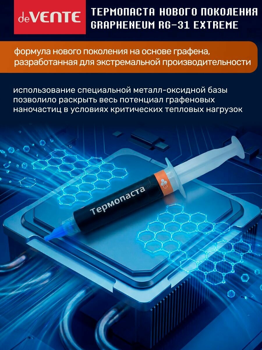 Высокопроизводительная термопаста Grapheneum RG-31 EXTREME 8 г для флагманских CPU и GPU — фото 1