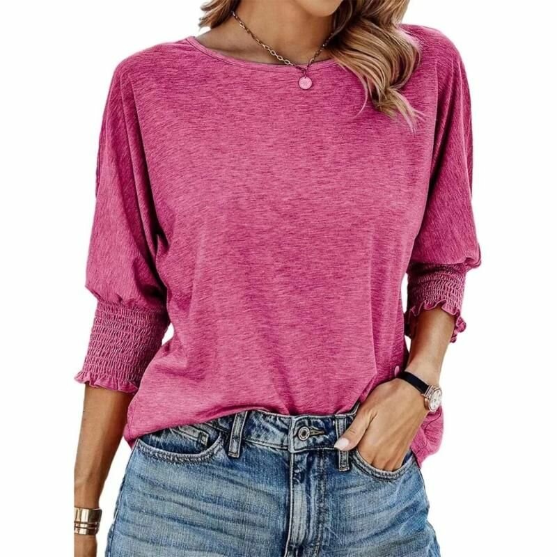 Женские топы с рукавом 3/4, Блестящая пудра - XXL