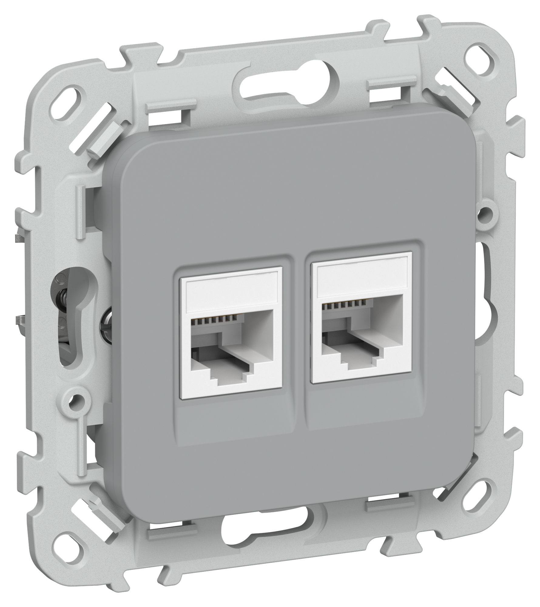 FLITE Розетка 2-местная компьютерная RJ45 категория 5Е UTP РК5е-2-0-ФлС серый IEK
