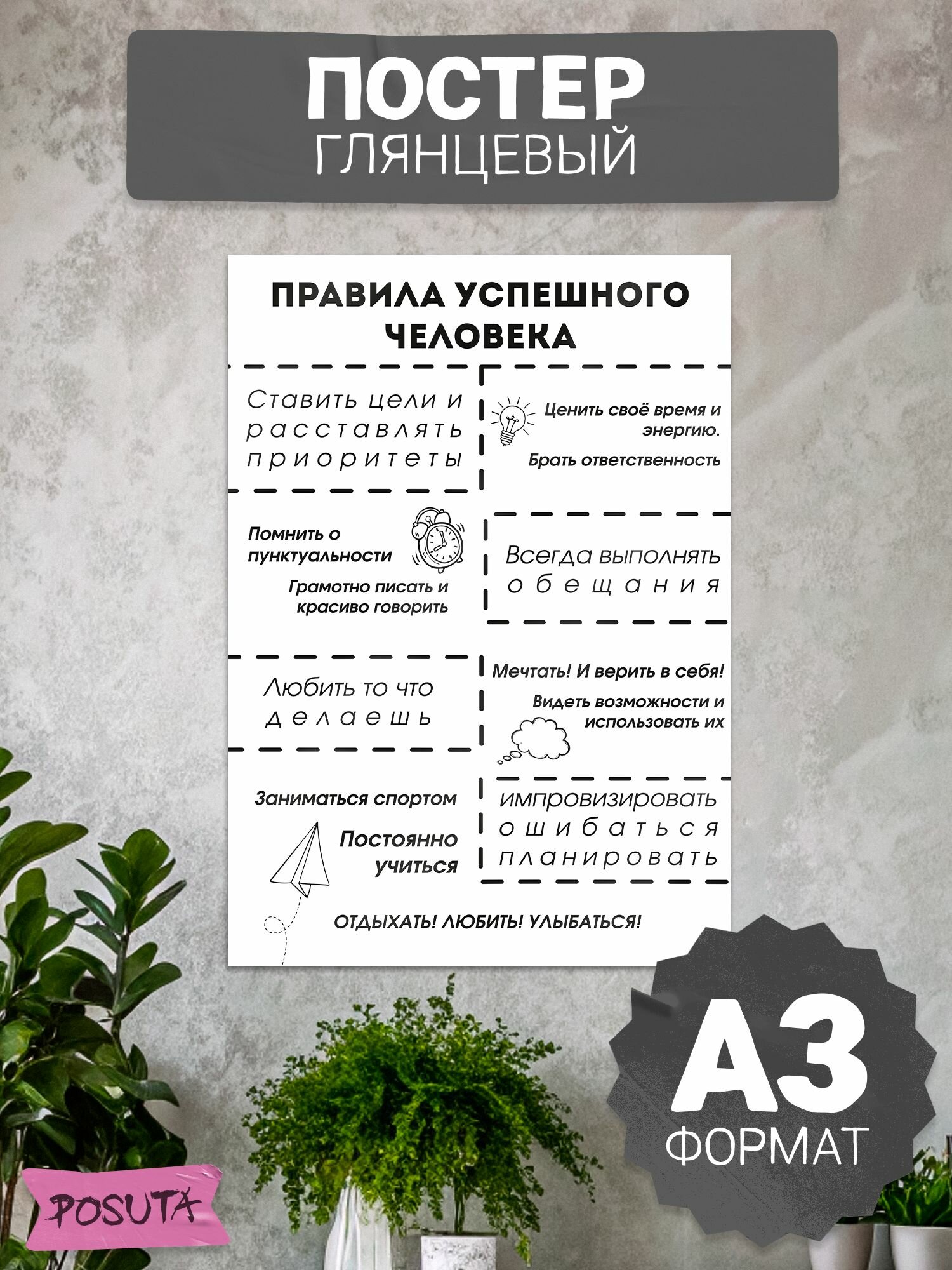 Плакат на стену Правила успешного человека