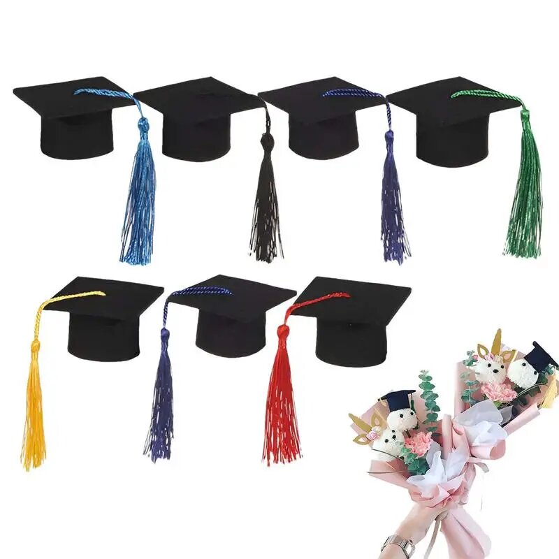 Черные шапки бакалавра для взрослых с кисточками, шляпа для выпускного университета, 2024, принадлежности для украшения выпускного вечера вздравлении