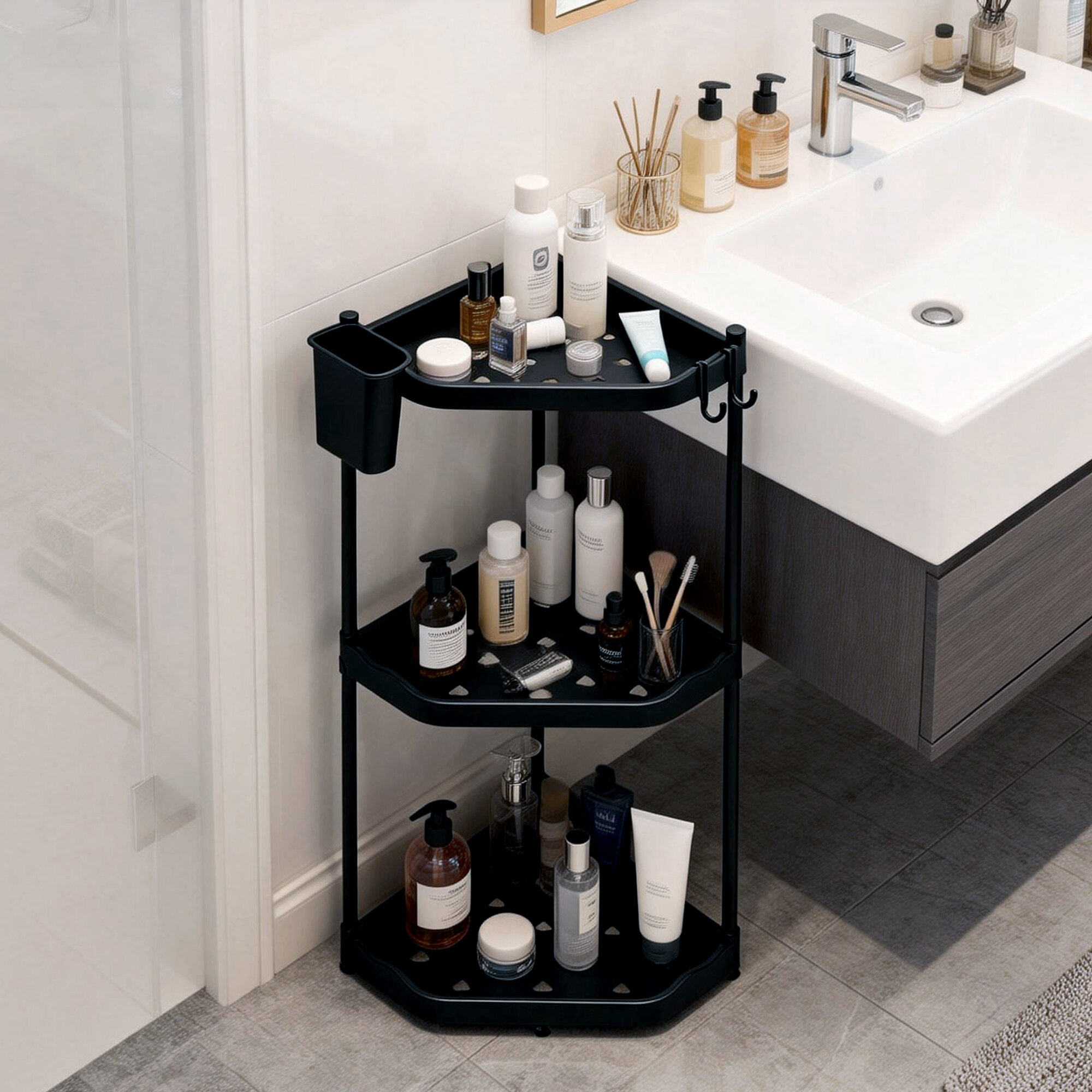 Угловая кухонная полка для специй, настольный треугольный органайзер для хранения, многофункциональная подставка