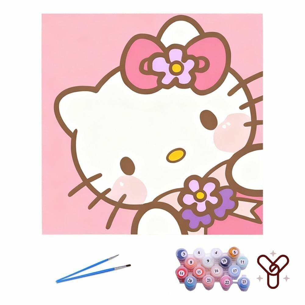 Картина по номерам/Набор для живописи по цифрам (DIY) на холсте масляными красками для детей или взрослых-новичков с кистями и акриловыми красками