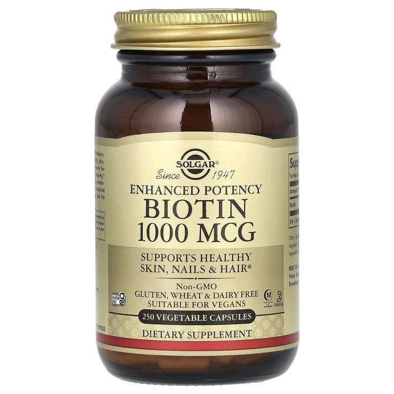 Solgar Biotin 1000 mcg, биотин, 250 капсул