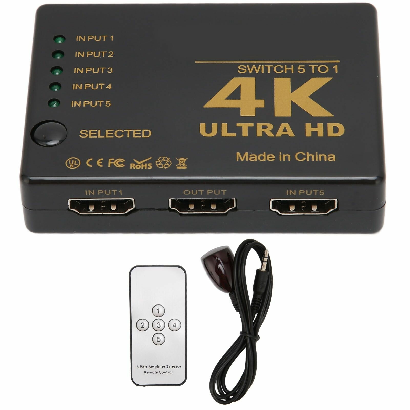 Коммутатор HDMI 5-портовый, 4K 2K 30Hz, для HDTV/проектора