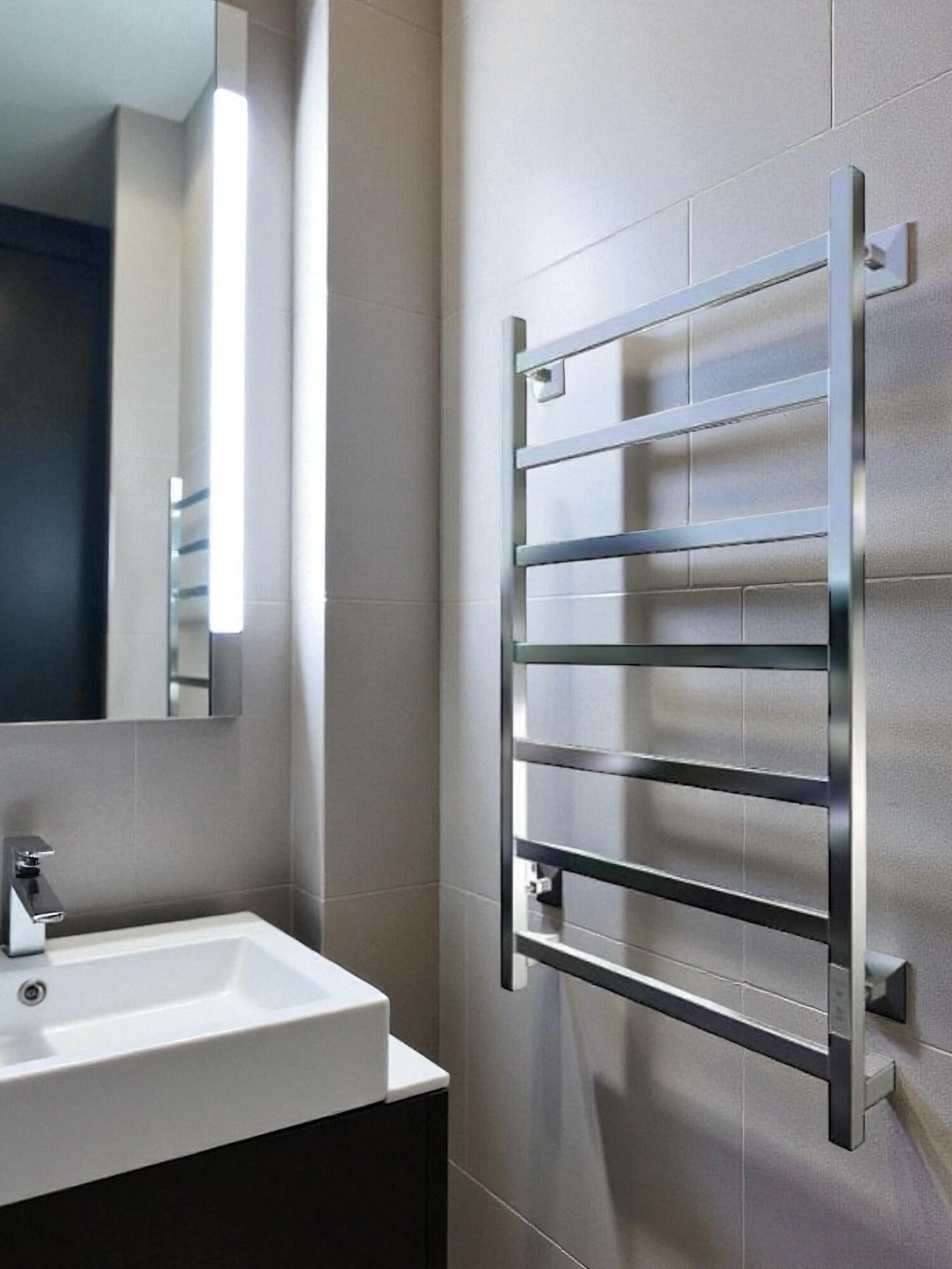 Полотенцесушитель электрический Тругор 454х800мм форма лесенка 7 перекладин универсальное подключение