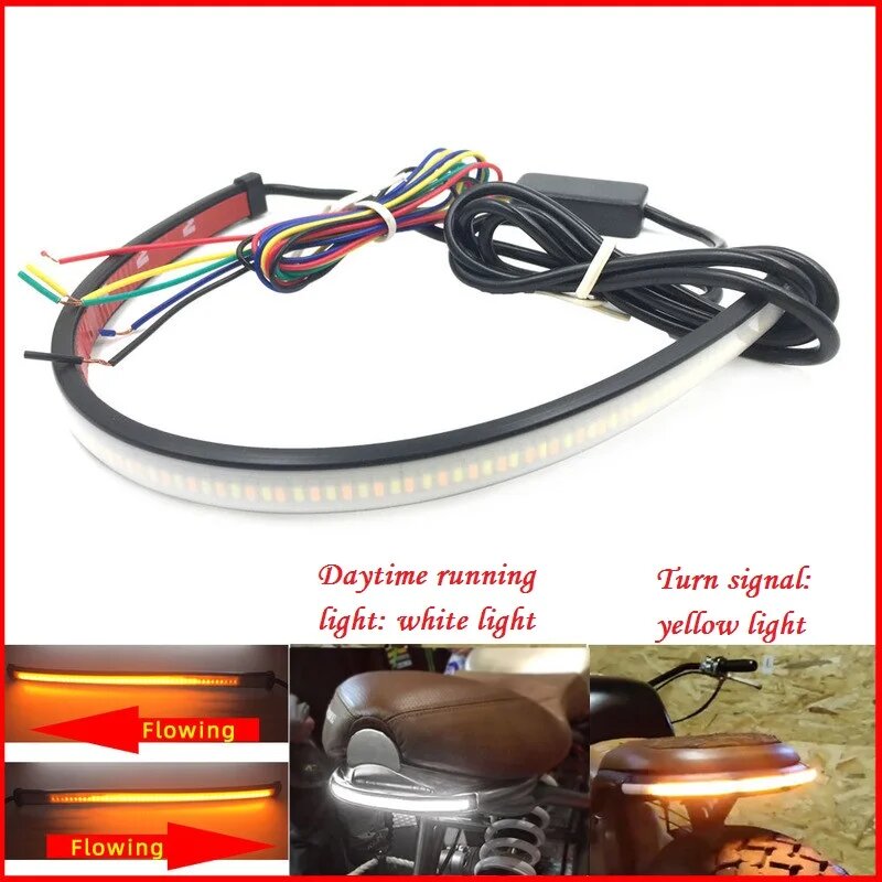 30 см 45 см гибкий универсальный мотоциклетный фонарь, полоса, хвостовой 30cmwhite and yellow