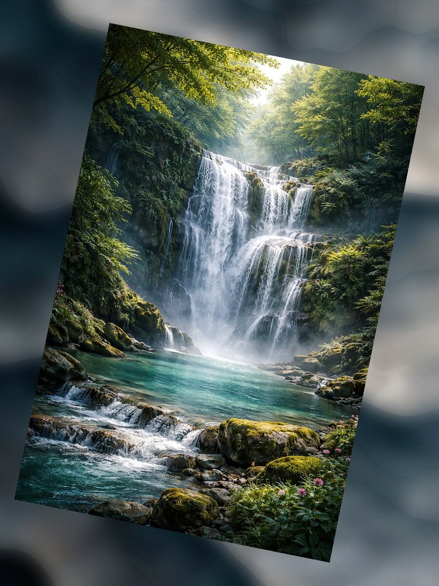 Постер "Водопад", 29.7х42см, А3, глянцевый