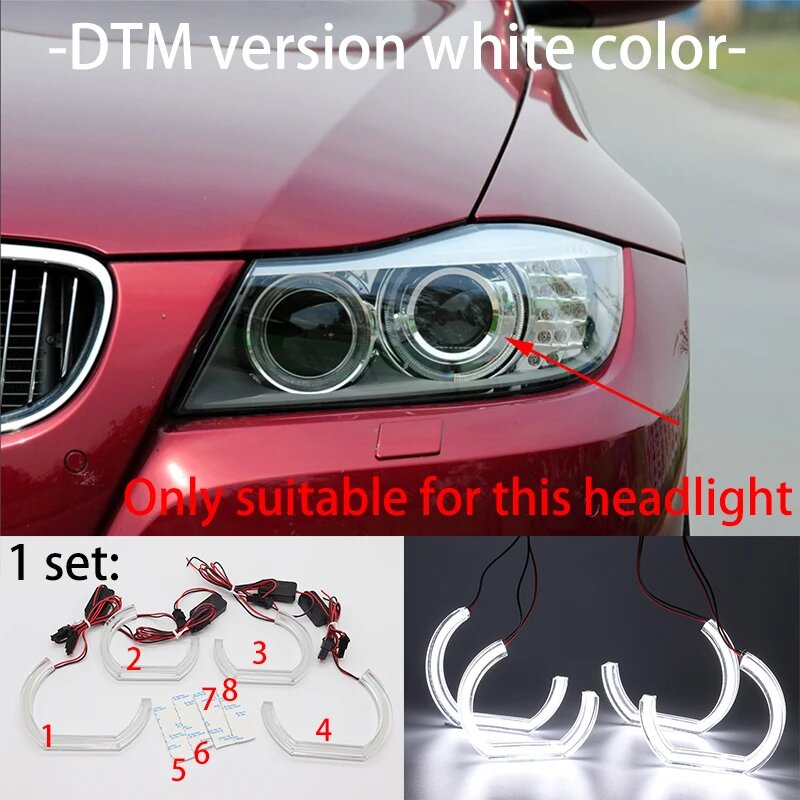 Светодиодные ходовые огни (DRL) «Ангельские глазки» U-образной формы, 1. DTM version white