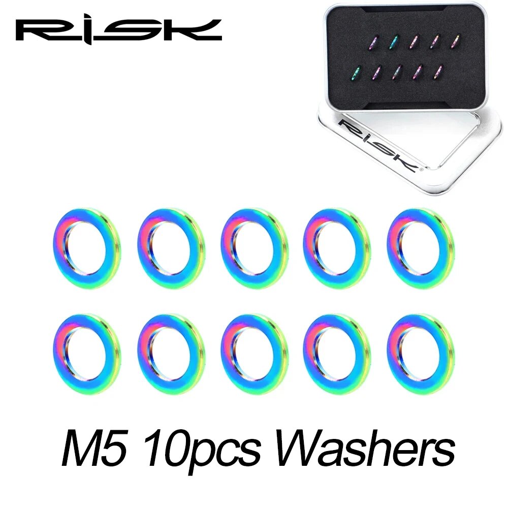 RISK Титановые болты для руля велосипеда 6 шт. M5 Washer Rainow