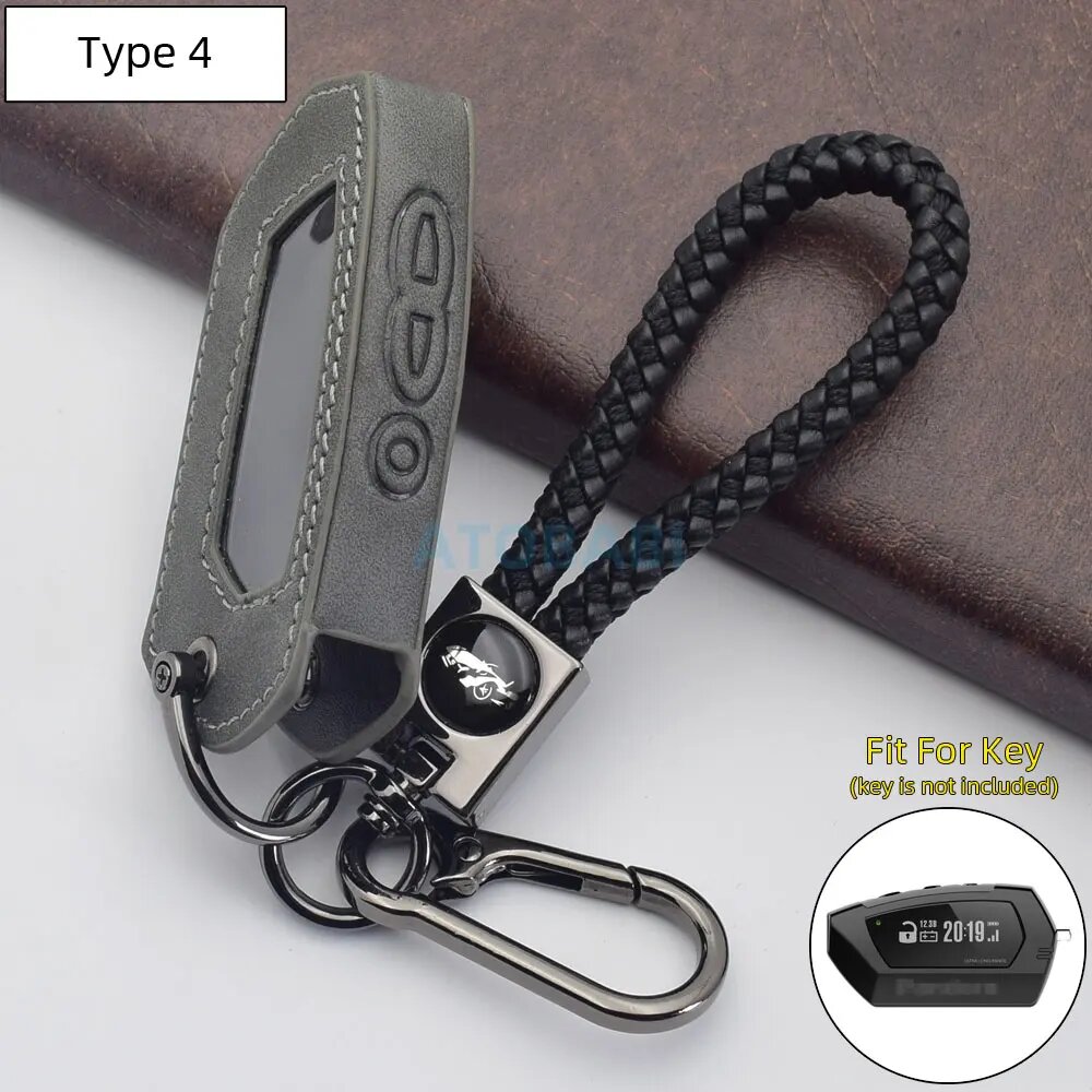 Серый кожаный чехол для ключей от автомобиля для Pandora DX-90 D010 DX 90 91 6X 9X 90B 90BT Type 4