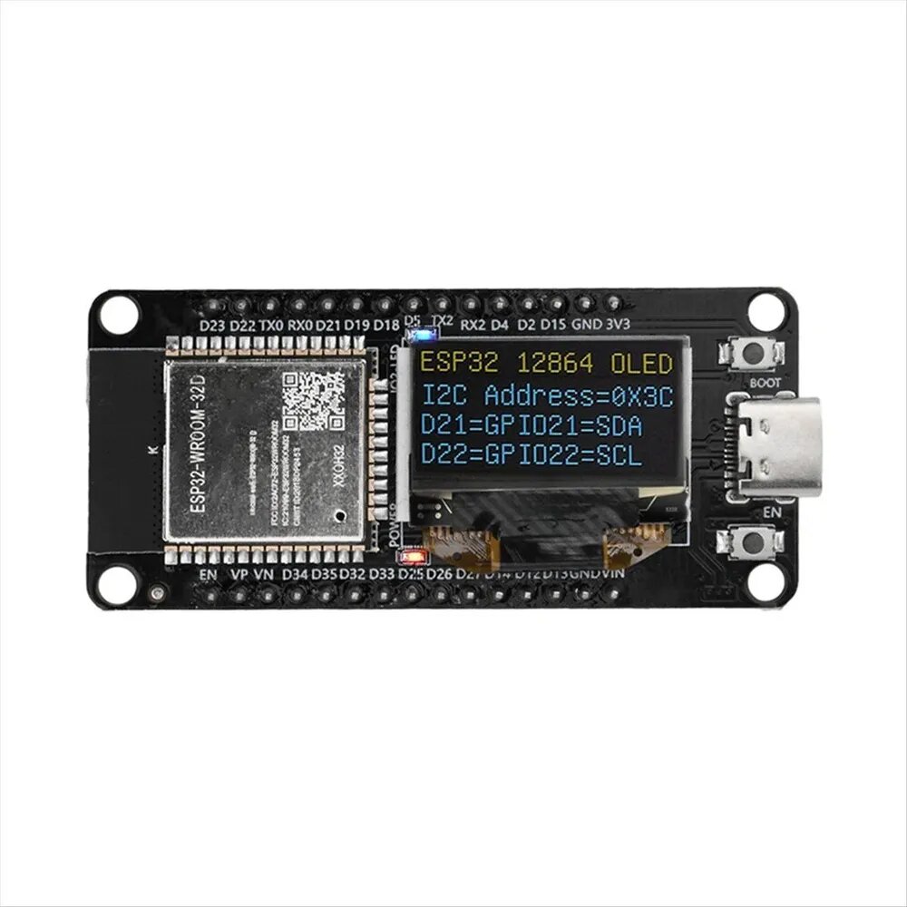ESP32 ESP-WROOM-32D WIFI Bluetooth макетная плата CH340 с 0,96 OLED экраном желтый синий дисплей Type-C