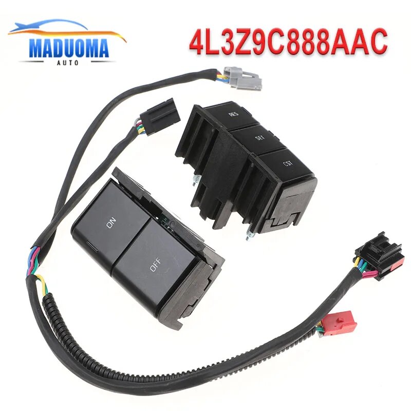 Новый круиз-контроль, автомобильные аксессуары, переключатель 4 + 4 контакта 4L3Z9C888AAC 4L3Z-9C888-AAC для Ford F-150 2004-2008