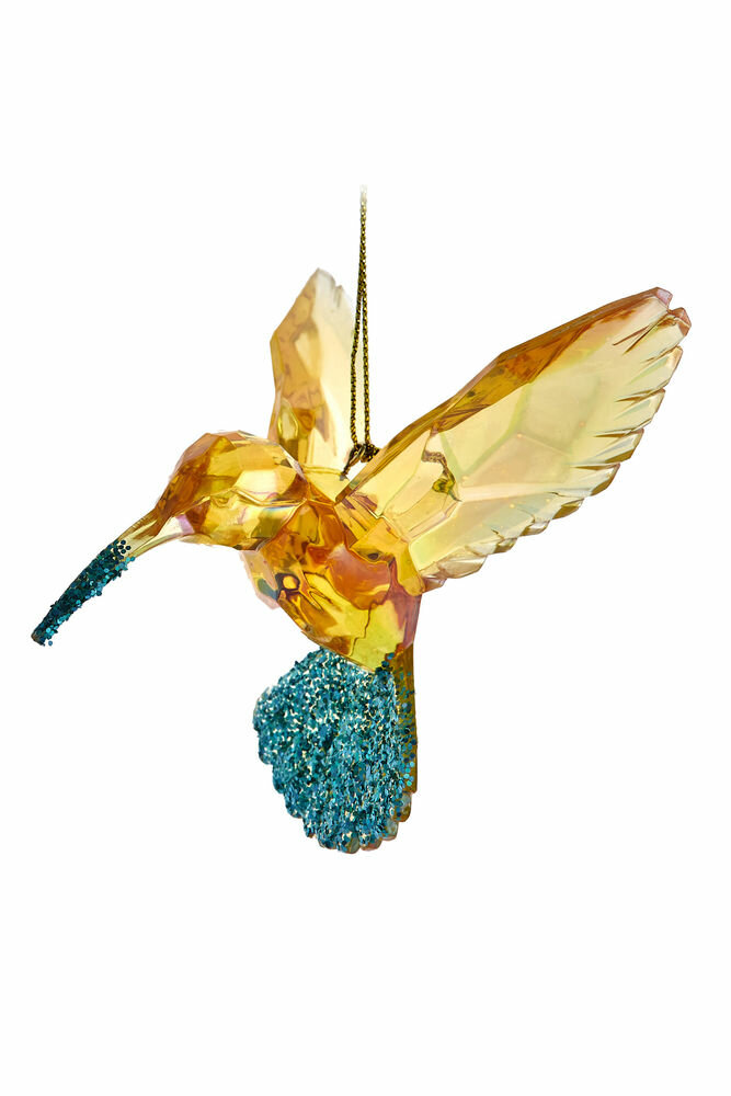 Ёлочная игрушка колибри 'амбер вингс', акрил, 8 см, Kurts Adler D4637-2