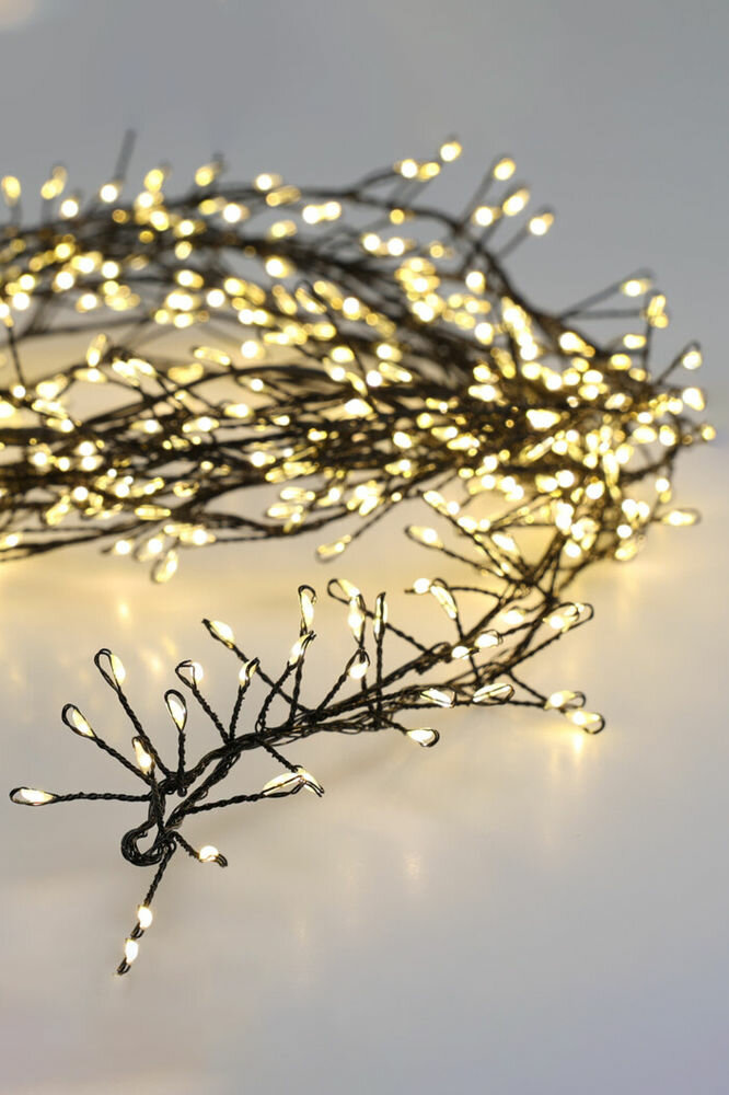 Светодиодная гирлянда SNAKE - роса, 100 тёплых белых микро LED-огней, 1+0.3 м, чёрная проволока, батарейки, Koopman International AX5700750