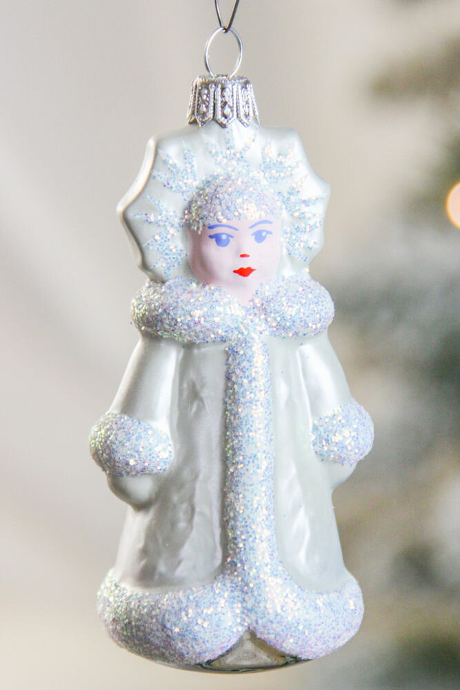 Елочная игрушка снегурочка, серебряная, 85 мм, Елочка С541-сер