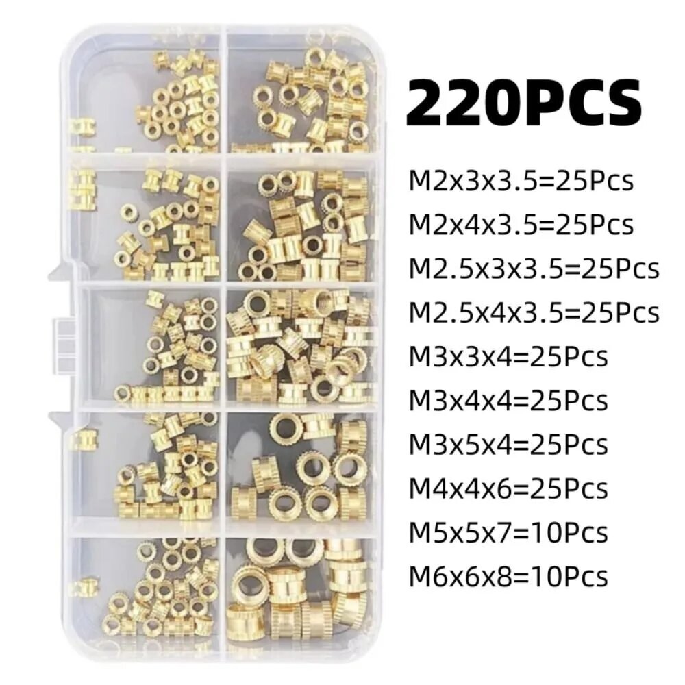 Латунные нагревательные гайки M2 M2.5 M3 M4 M5 M6