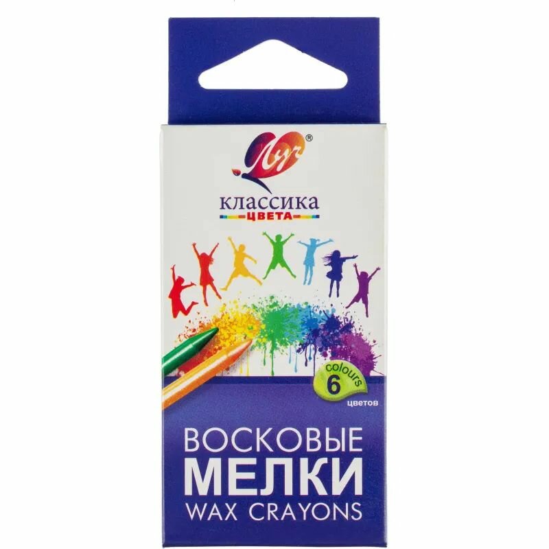 Мелки восковые Луч Классика, 6 цветов, круглые (12С 860-08)