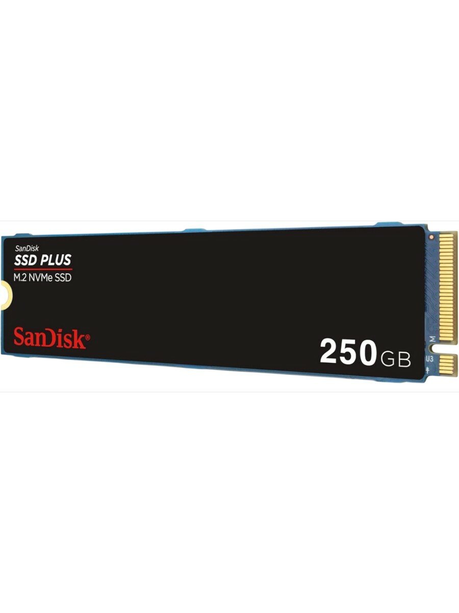 Накопитель SSD SANDISK 250Gb PLUS (M.2 2280 PCI-E Gen3.0 x4, NVMe, R/W 2400/1500MB/s, 40TBW) (SDSSDA3N-250G-G26)