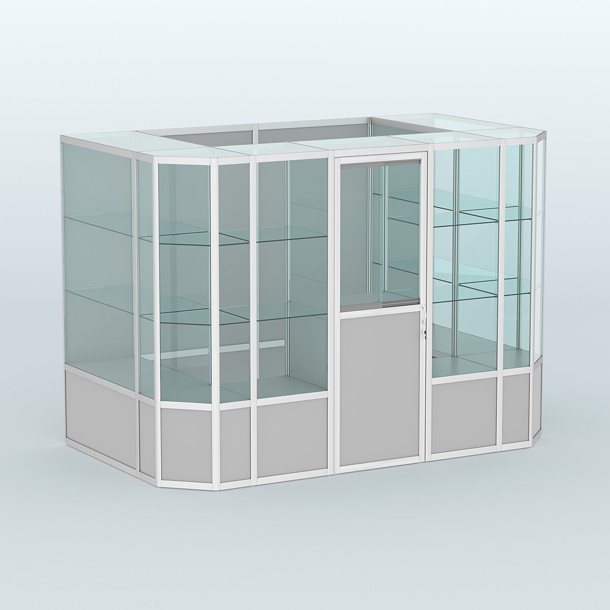 Павильон из профиля пристенный №10б (4,05 кв. м), Серый