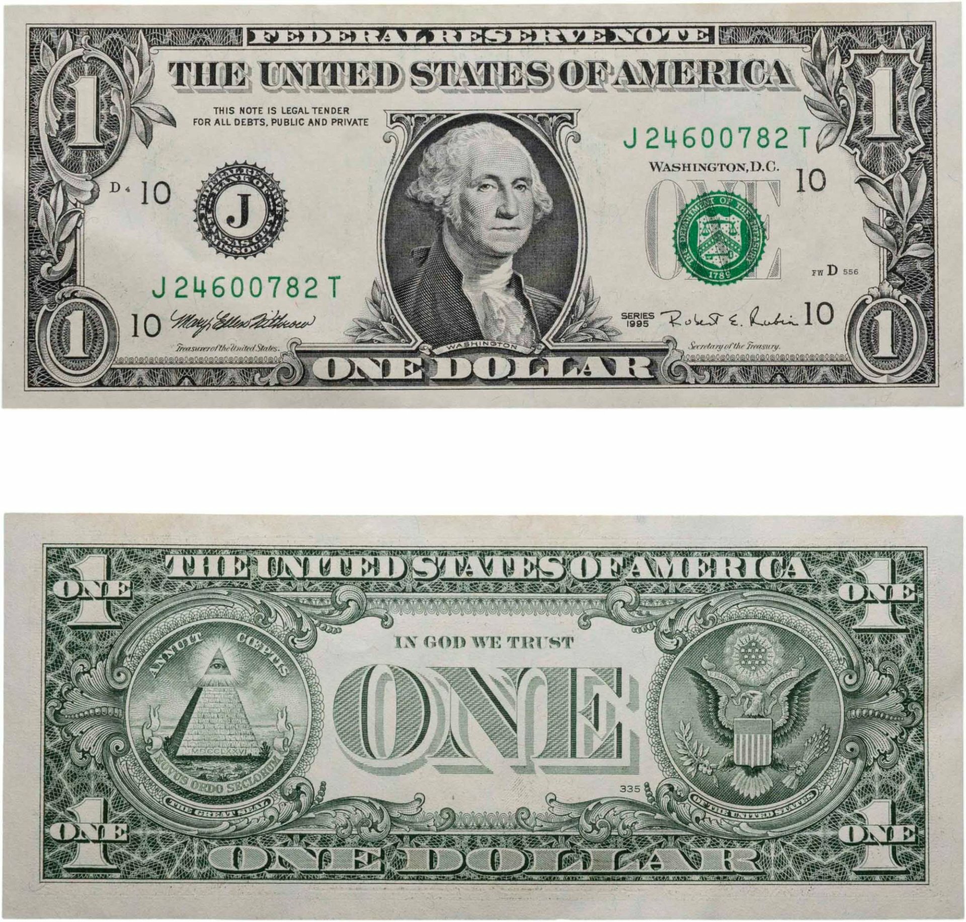 США 1 доллар 1995 Pick 496a J-Канзас сити "FW" Fort Worth