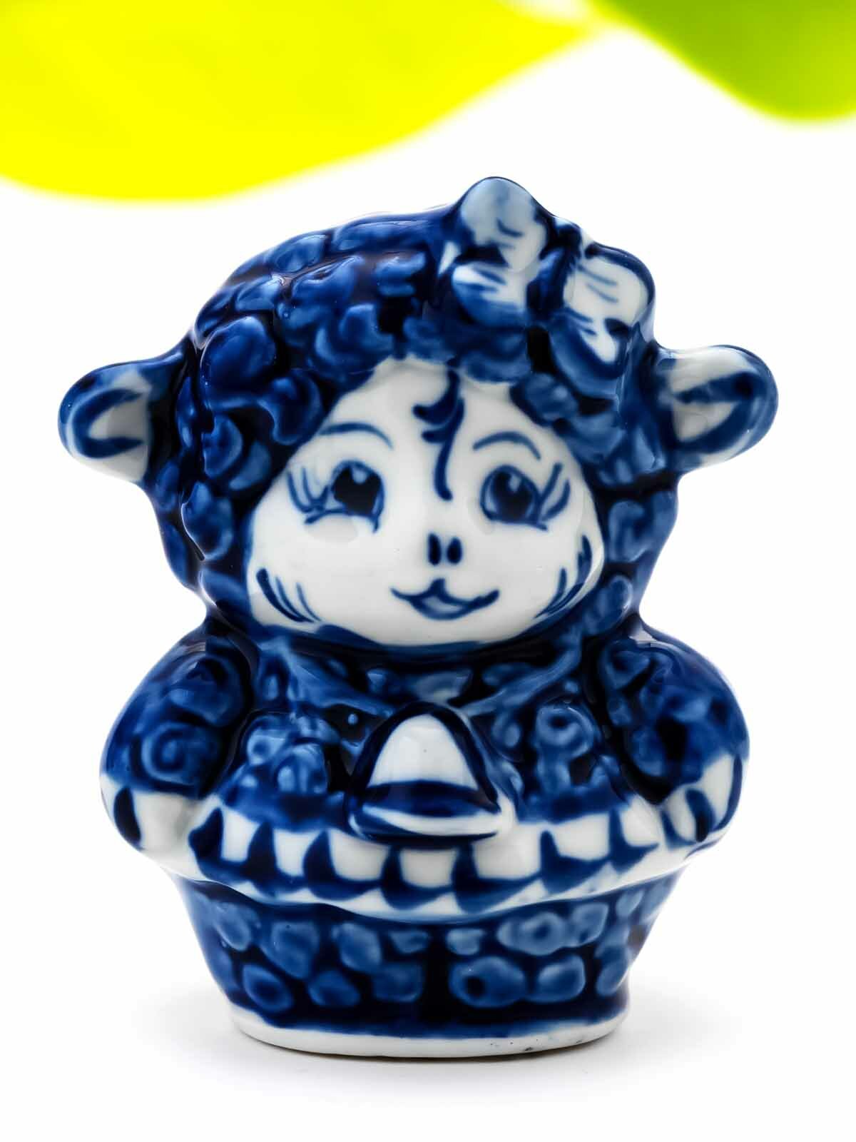 Фигурка коллекционная - Бараша, Гжель, Фарфор, 8,5 см