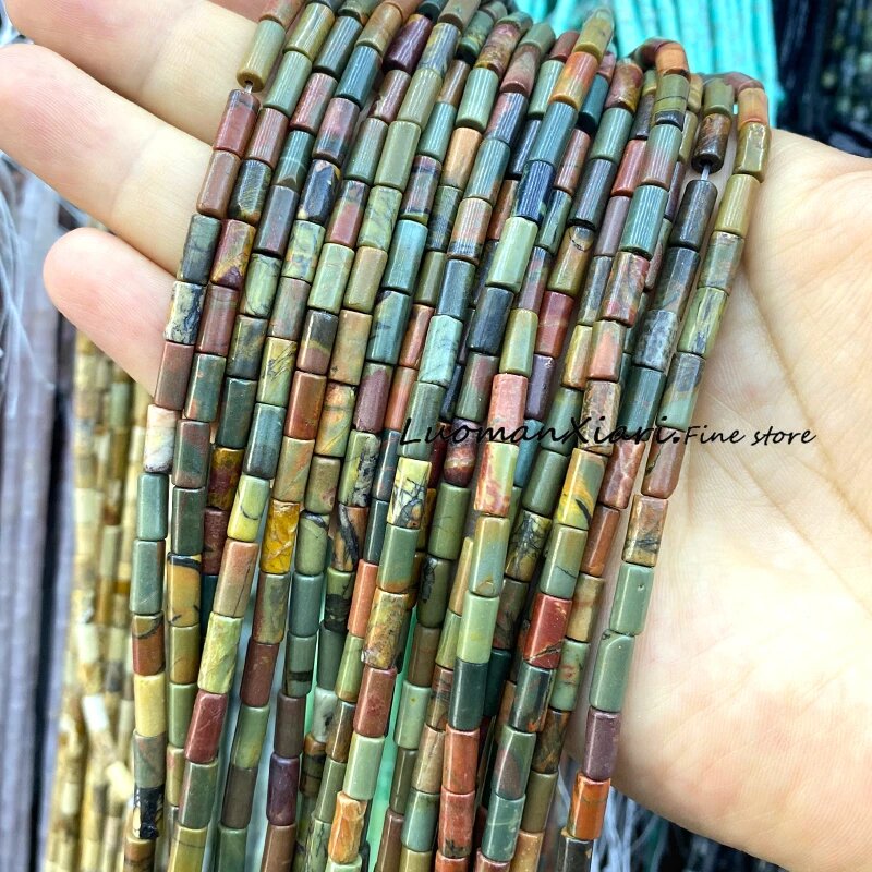 Бусины пикассо-жаспер 4x9 мм, 36 см, 38-40 шт