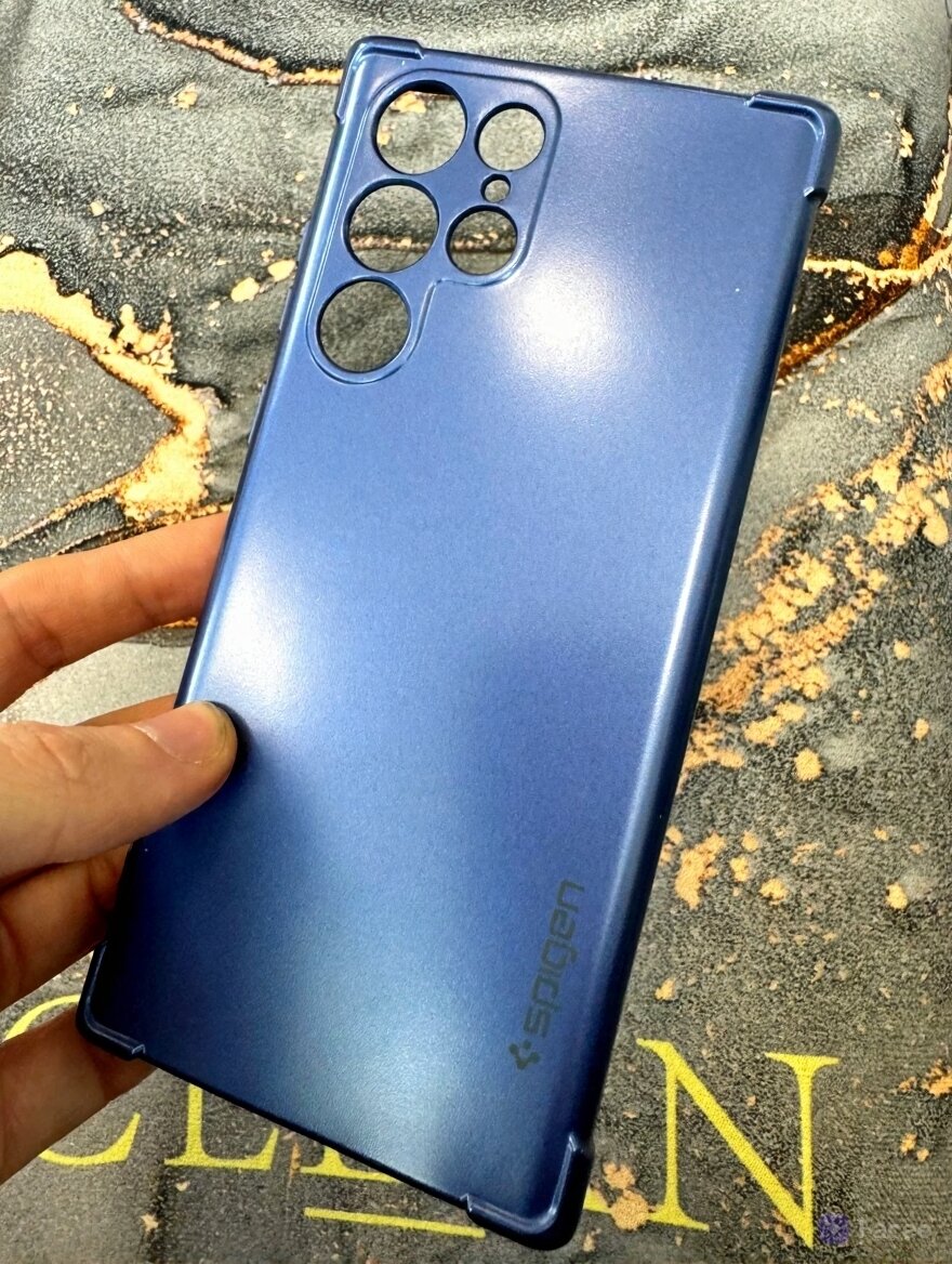 Чехол для Samsung Galaxy S22 Ultra (SM-S908B) тонкая силиконовая крышка синяя MyPads