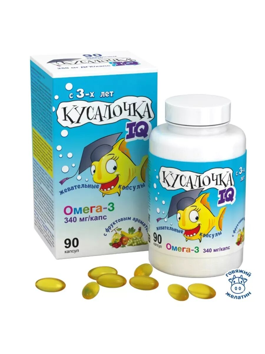 Кусалочка IQ Омега-3 капс жев 750 мг 90 шт