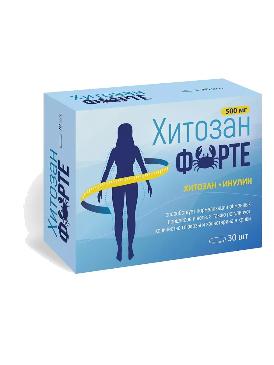 Витамир Хитозан Форте таблетки массой 1400мг 30шт