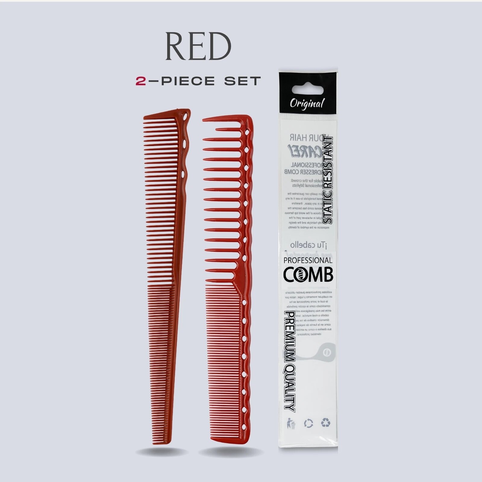 Красные профессиональные расчески Mythus, 2 шт. (Red-2Pcs Set A)