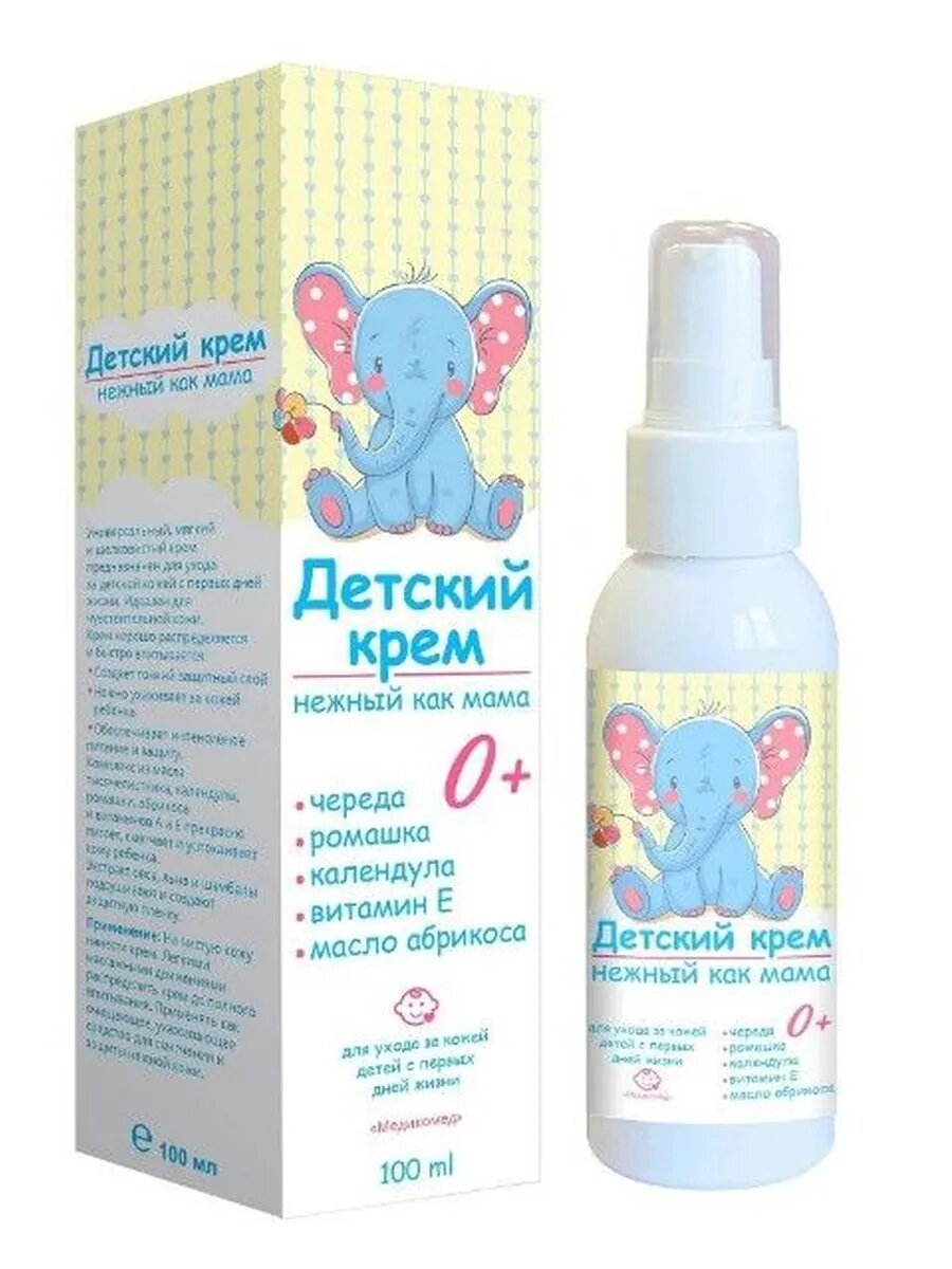 Детский крем Нежный как мама, 0+, крем для детей, 100 мл, 1
