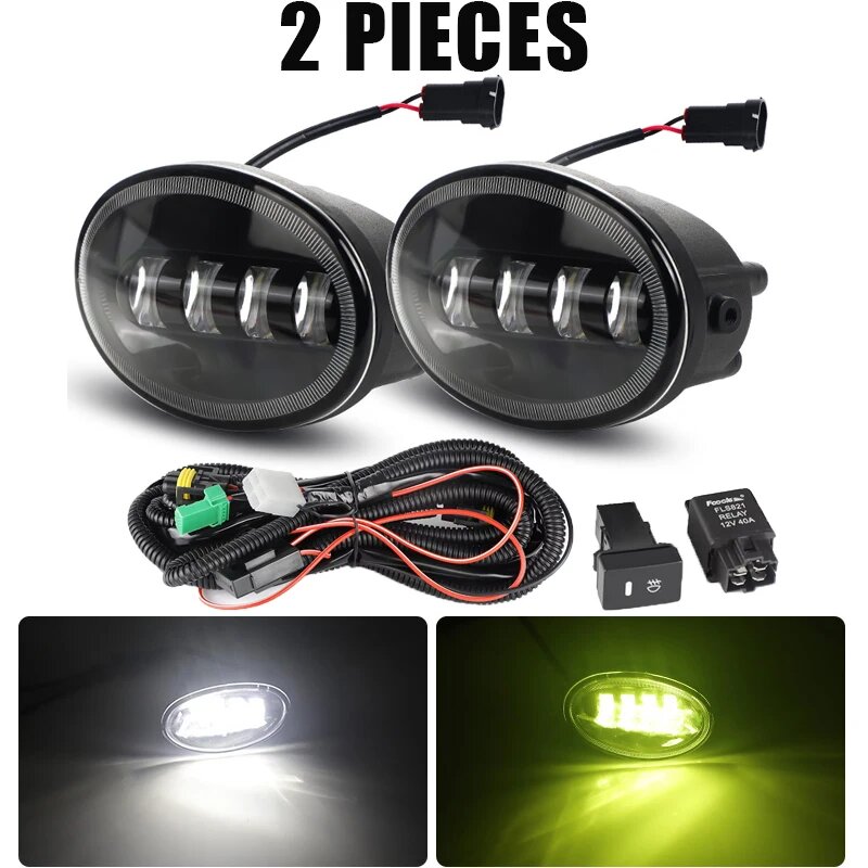 Комплект светодиодных противотуманных фар переднего бампера для Honda Accord 2xWhiteYellow 1xWire