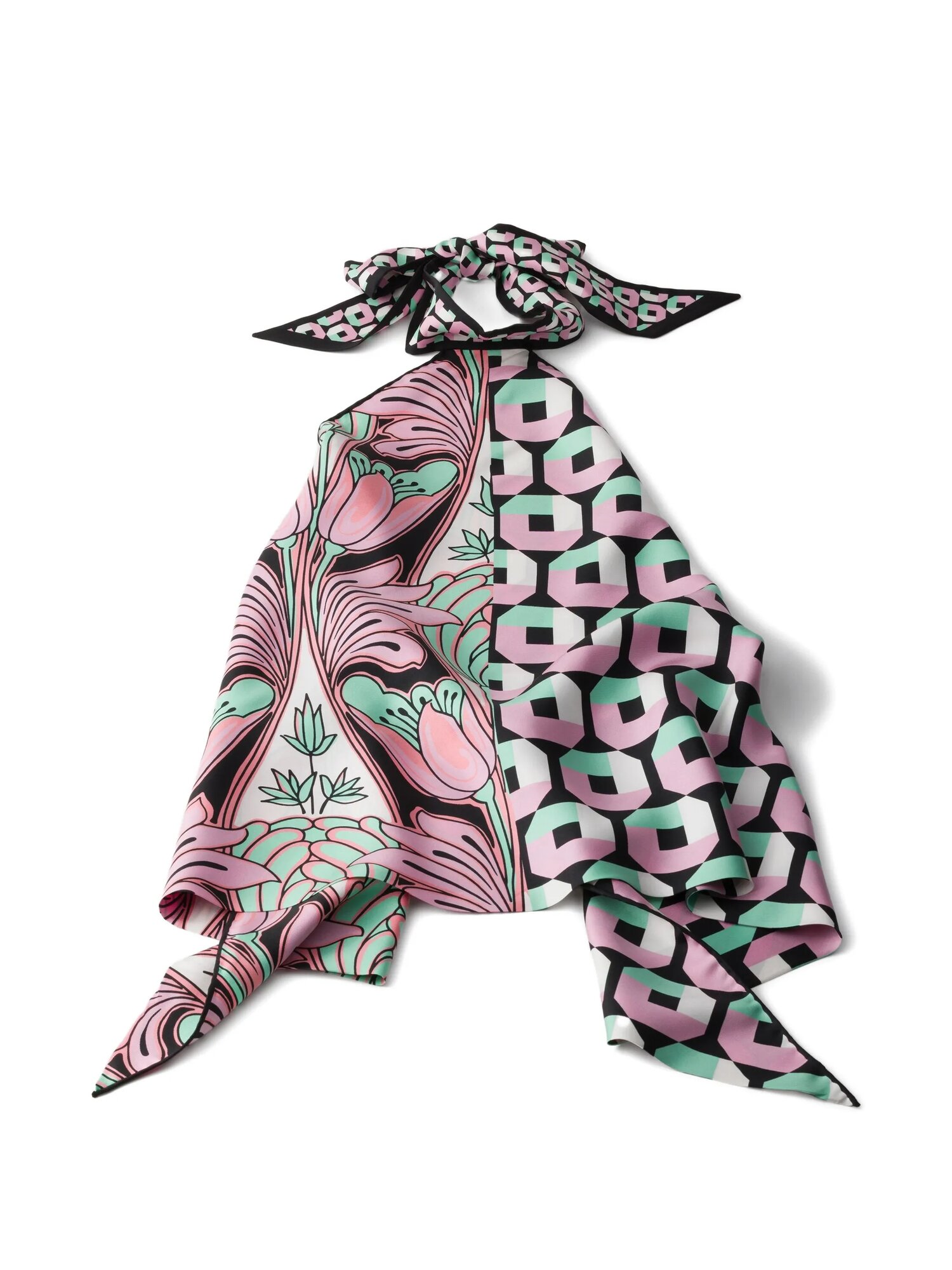 Топ Printed silk twill top