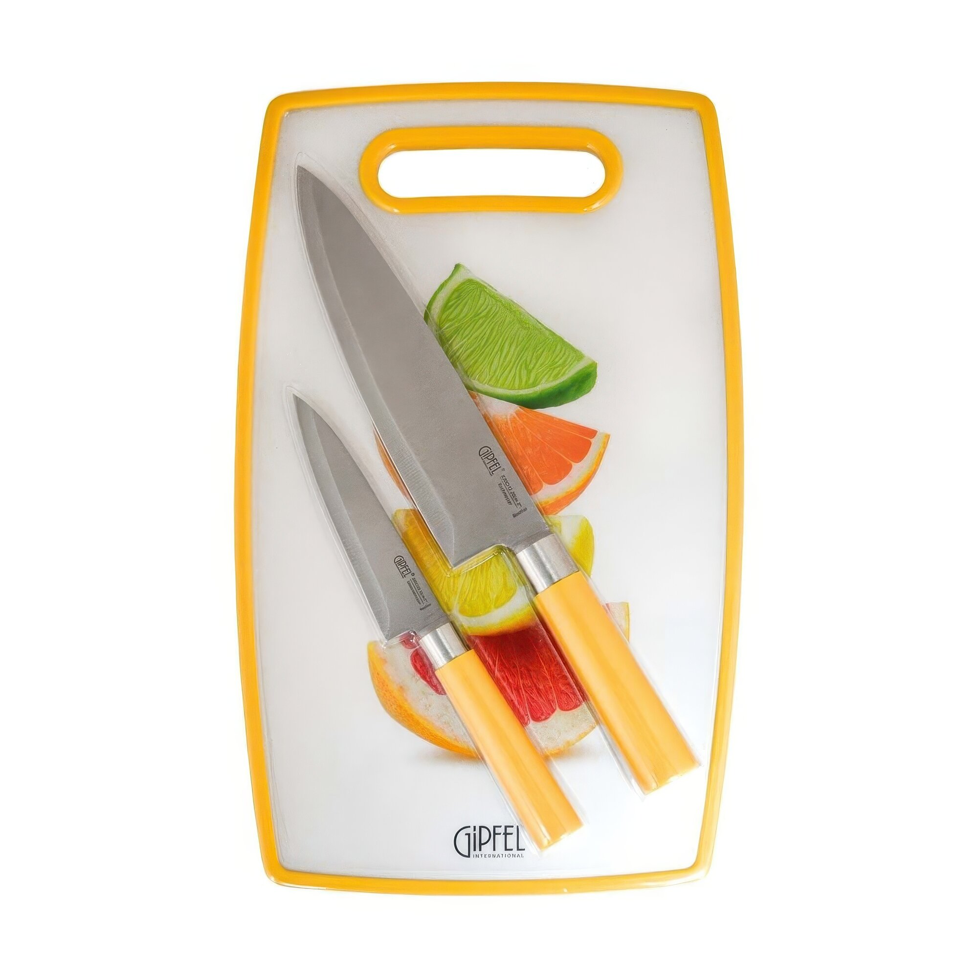 Набор кухонный Gipfel 51083, 3 предмета, сталь, пластик, белый, оранжевый