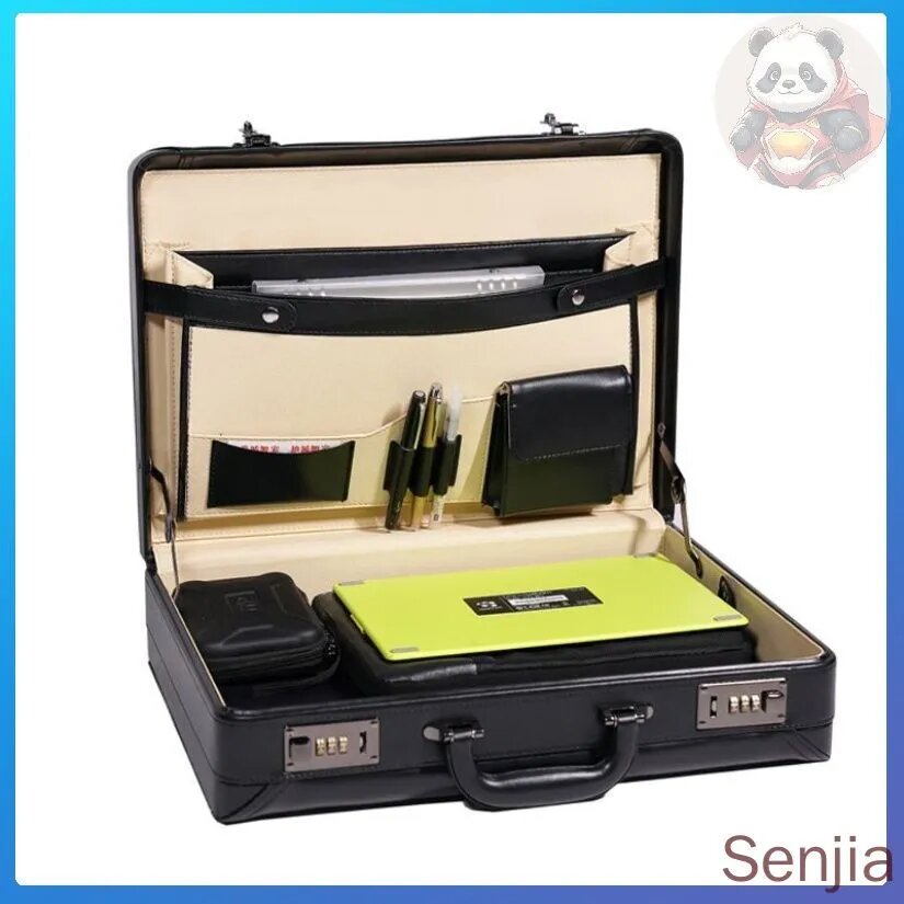 Кейс Diplomat ударопрочный для хранения ценностей, с кодовым замком, из искусственной кожи, черный, 38x26x7.5 см