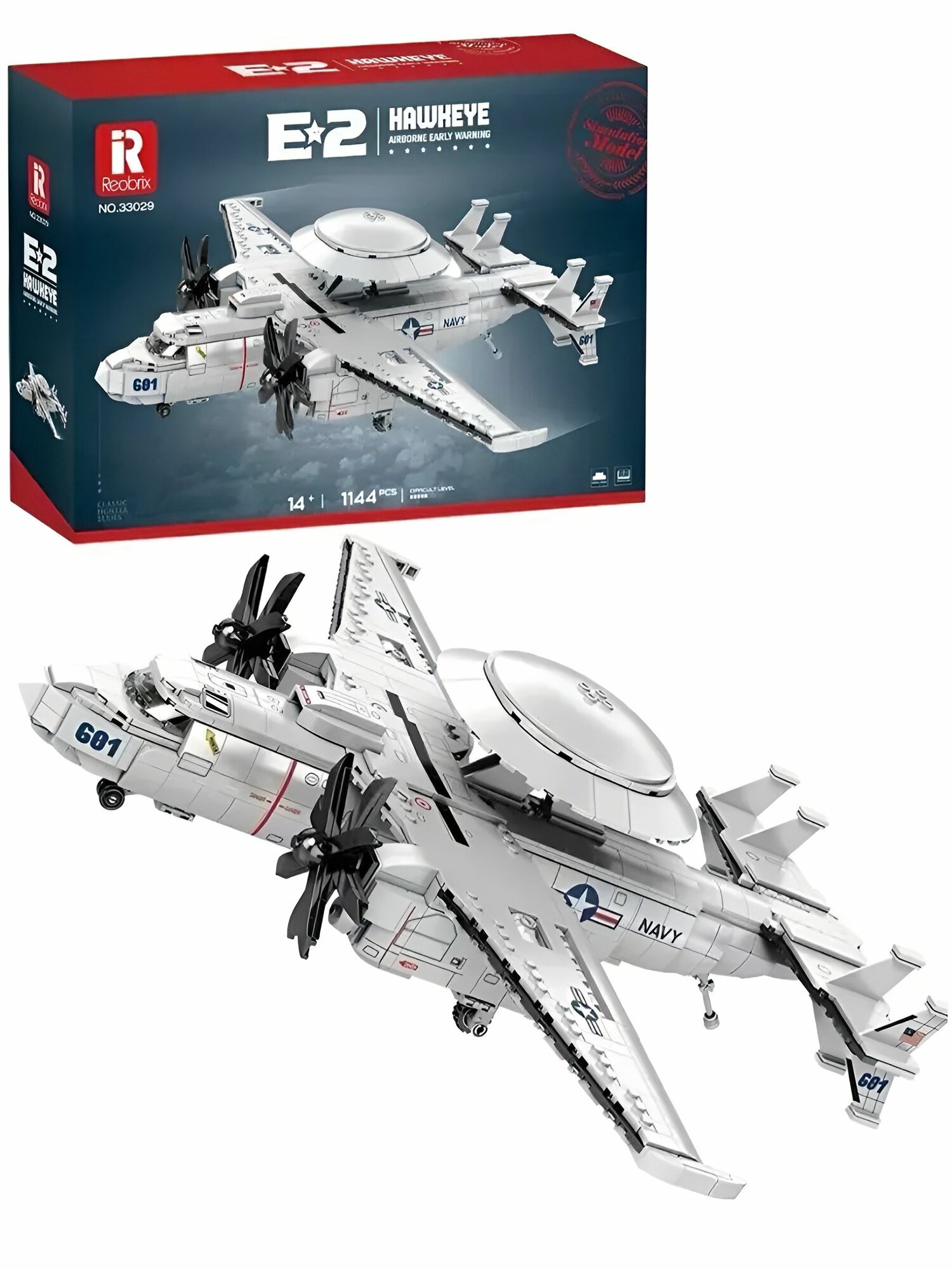 Конструктор Тактический военный самолет E-2 Hawkeye 1144 детали / 33029
