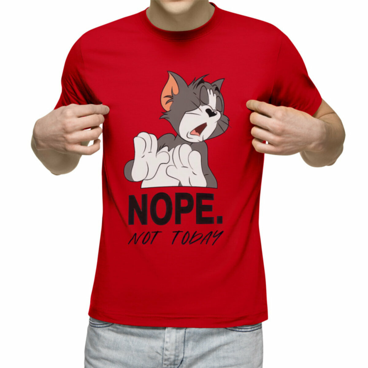 Мужская футболка «Том в отказе» (красный, L)