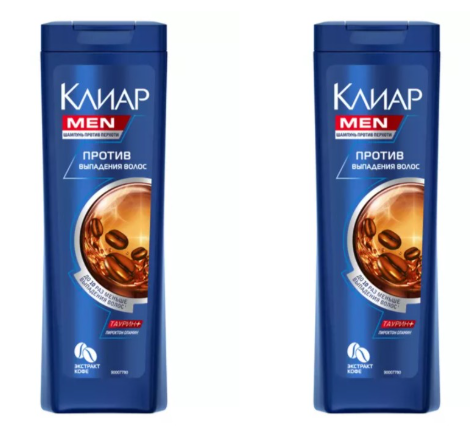 Шампунь против перхоти и выпадения волос Клиар, 200 мл, 2 уп