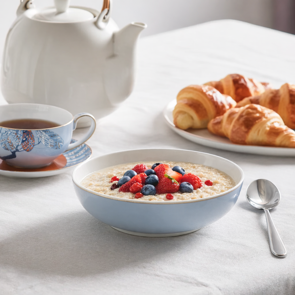 Тарелка глубокая обеденная Valerie Concept, фарфор, голубая, диаметр 19,7 см