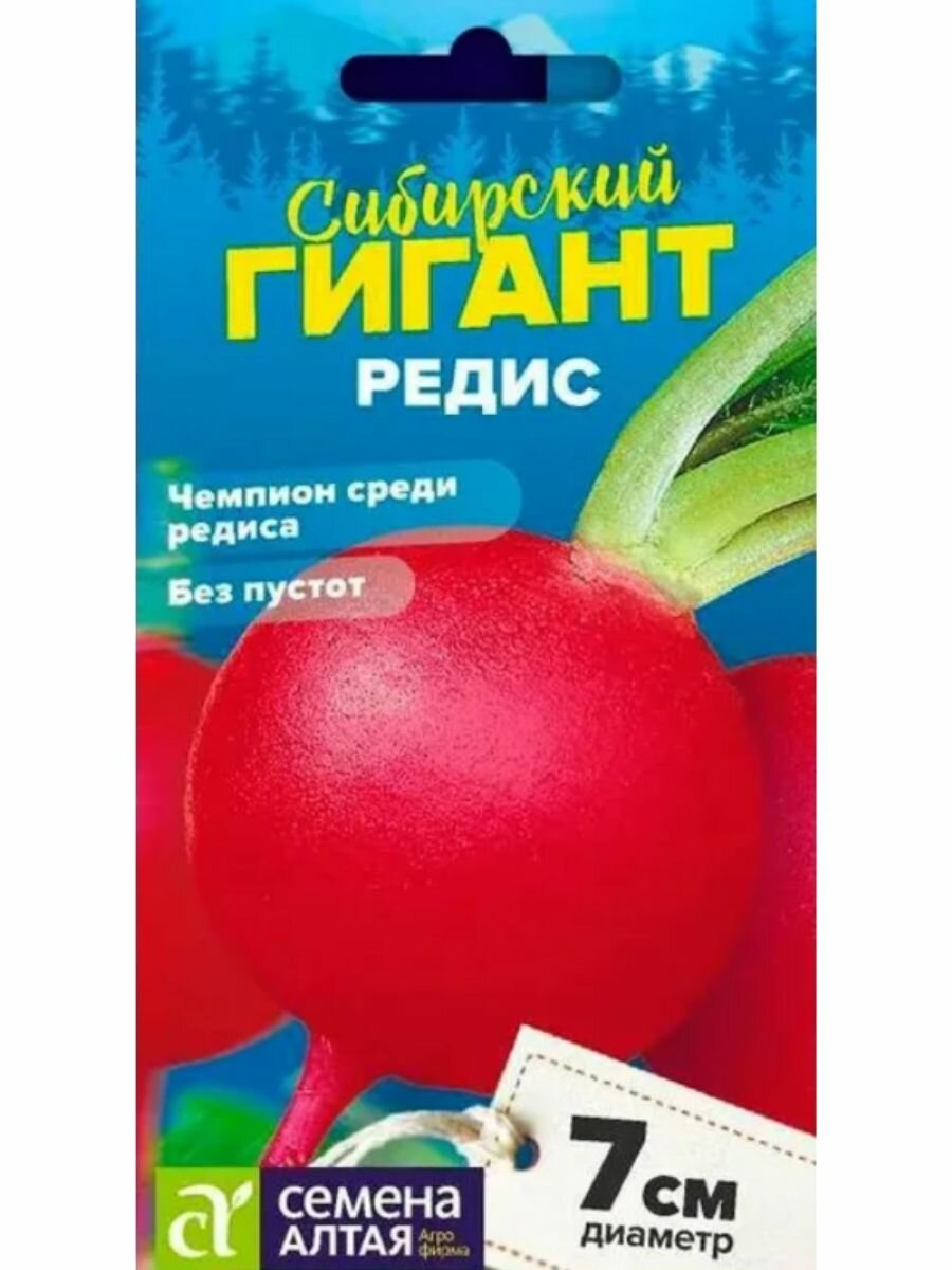 Редис Сибирский Гигант 2 г, устойчив к стрелкованию, без пустот, семена Алтая