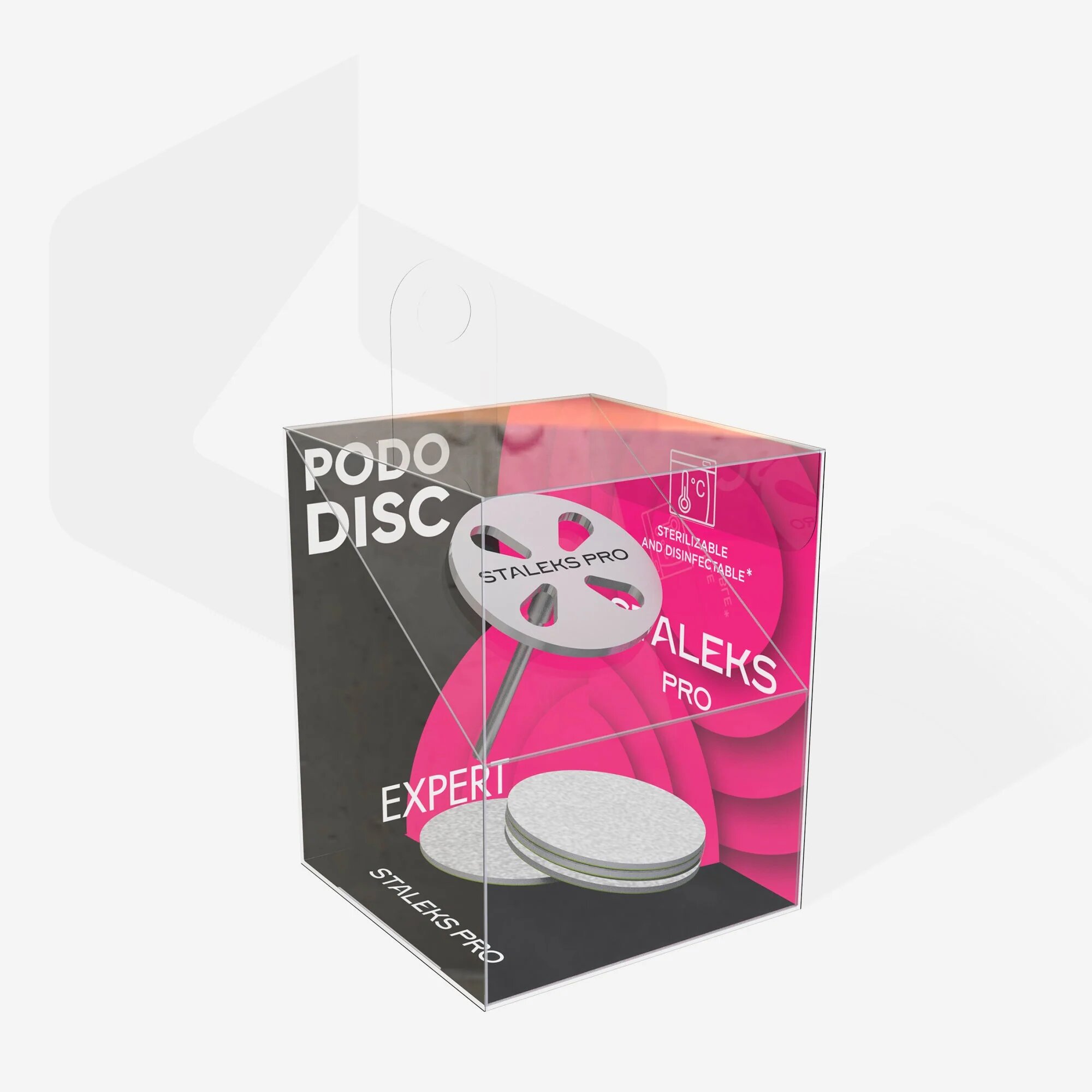 Диск педикюрный Staleks Pro PODODISC EXPERT М, в комплекте со сменным файлом, 180 грит, 5 шт (20 мм) — фото 1