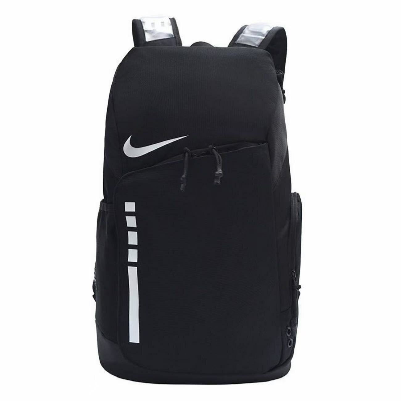 Рюкзак Nike Elite с удобной системой открывания и закрывания, черный с белым логотипом