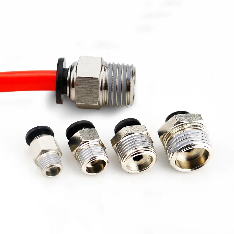 Пневматический фитинг быстроразъемный M5, OD 8mm, 1/4"