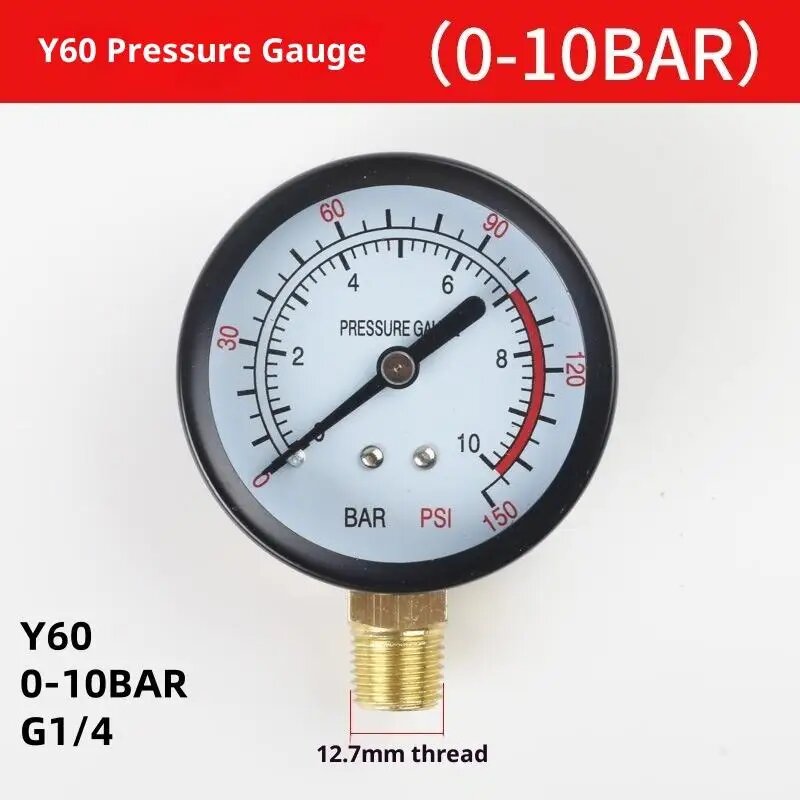 Универсальный Манометр Для DIY, 0-25 Бар, Для Измерения Давления В Воздушных Компрессорах, Гидравлических И Водяных Насосах