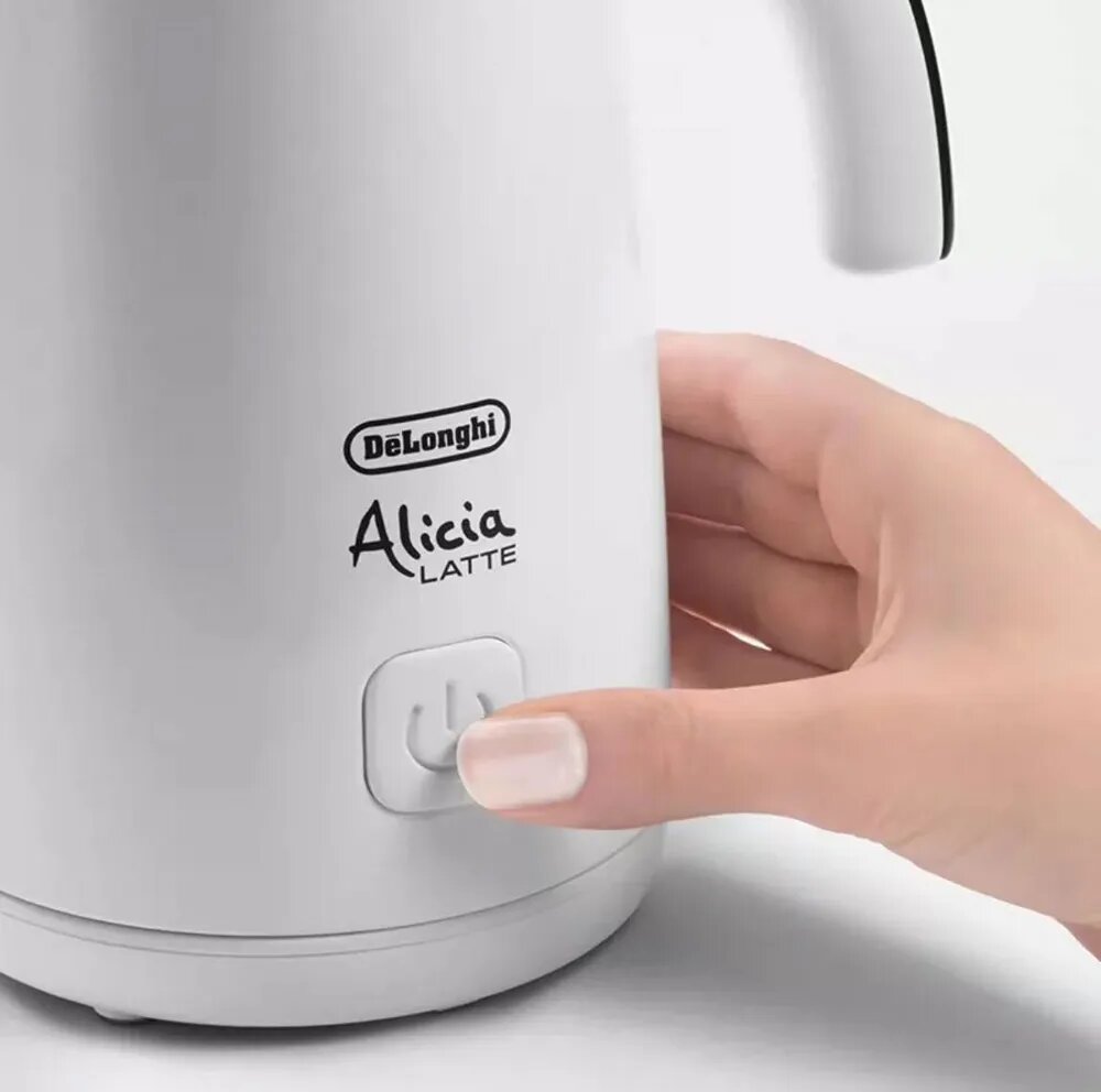 Вспениватель молока Delonghi Alicia Latte электрический для капучино белый — фото 1