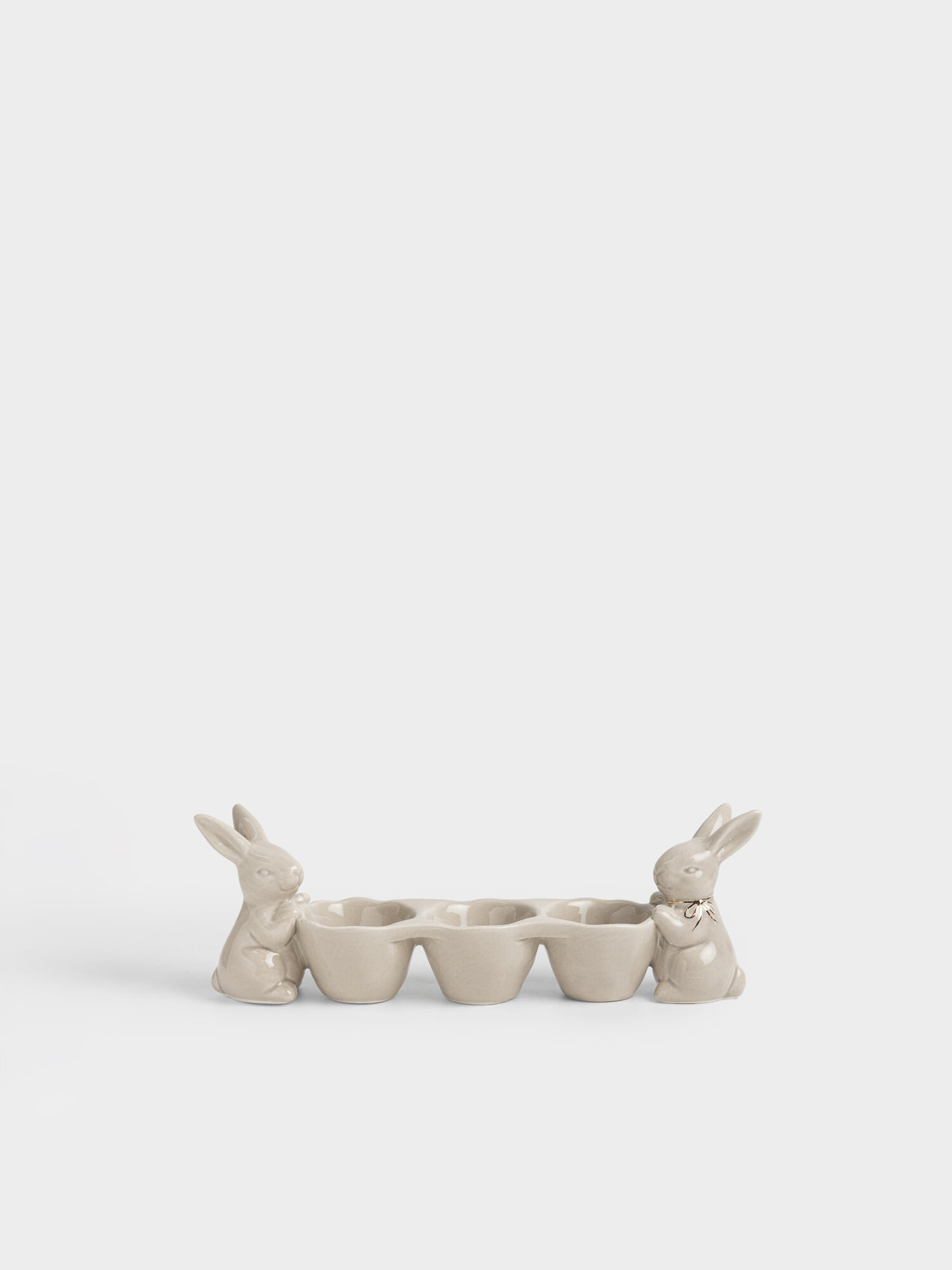 Блюдо пасхальное, 26х9 см, 3 отд, керамика D, бежево-золотистое, Кролики, Rabbit gold, Kuchenland