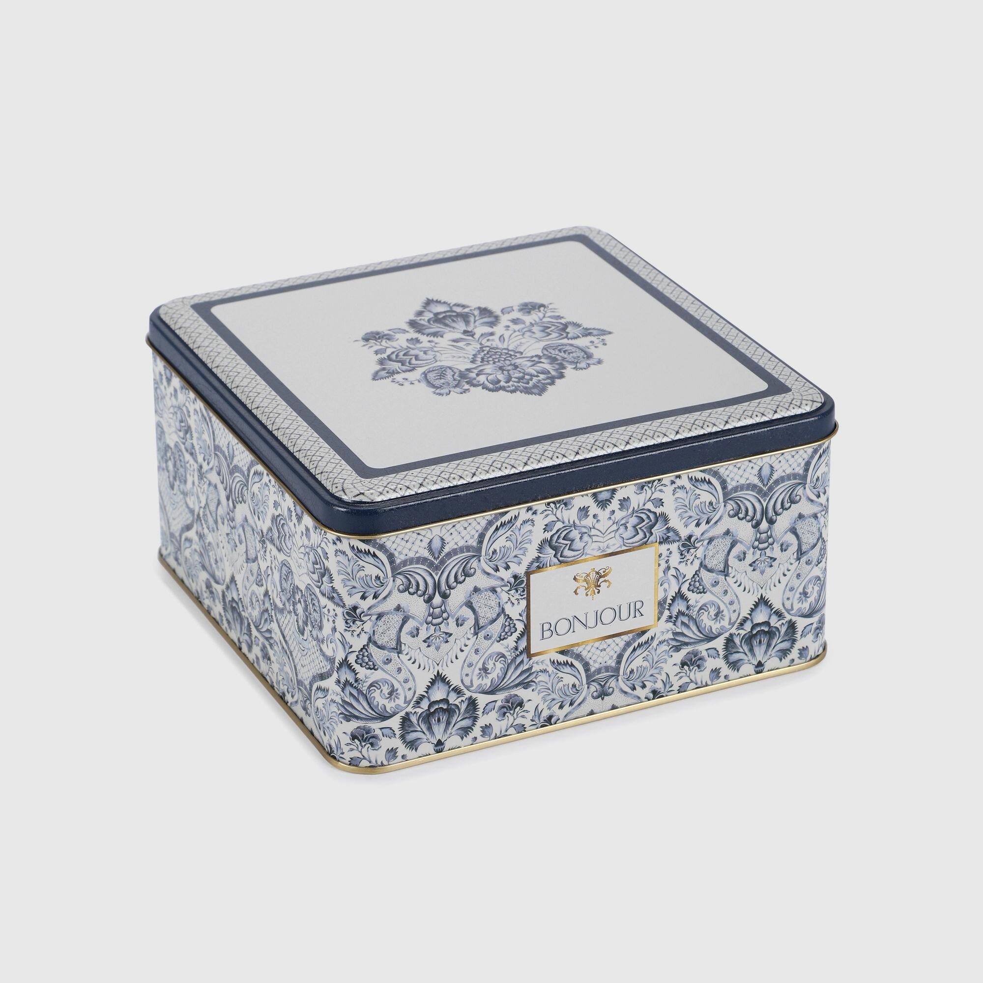 Банка для хранения Evle blue & white металлическая 3,7 л